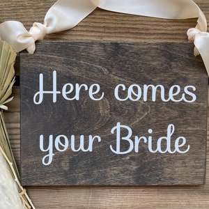 Here Comes Your Bride Sign, Ring Bearer Wedding Sign, Uncle Here Comes ...