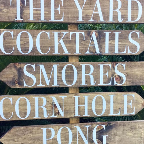 Lawn Games Sign Directional Wedding Sign Custom Sign | Etsy