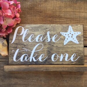 Favors Sign, Please Take One, Beach Sign, Starfish, Wedding Favors ...