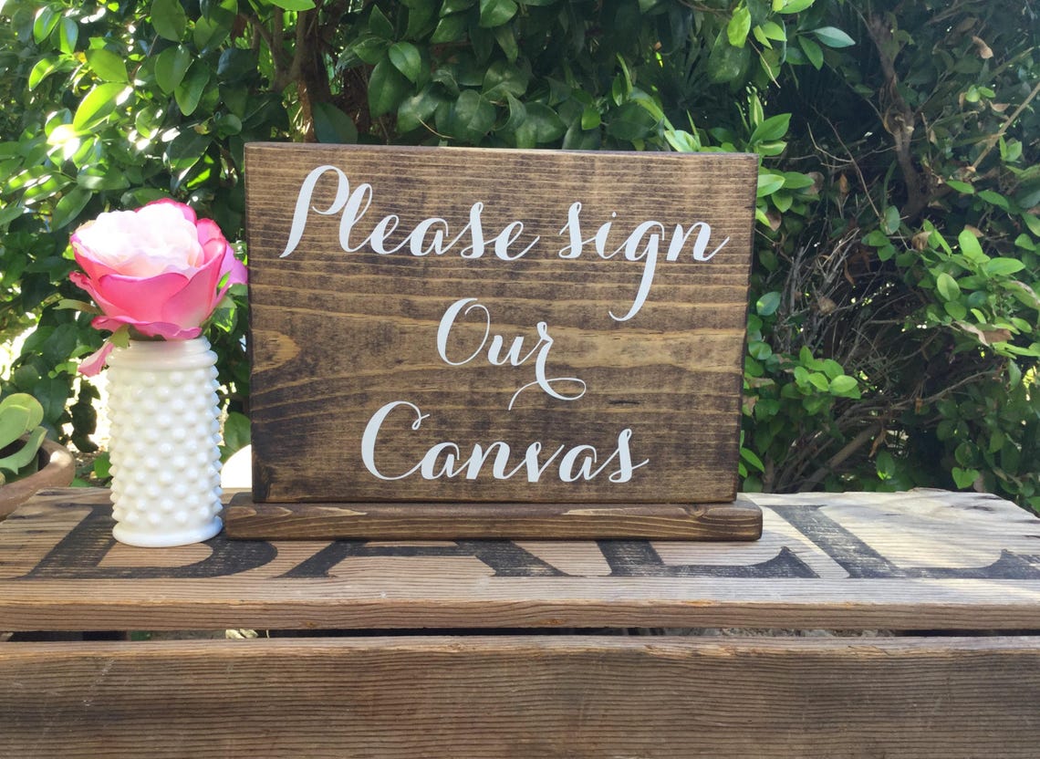 Please Sign Our Canvas Guestbook Sign Rustic Guestbook Sign - Etsy