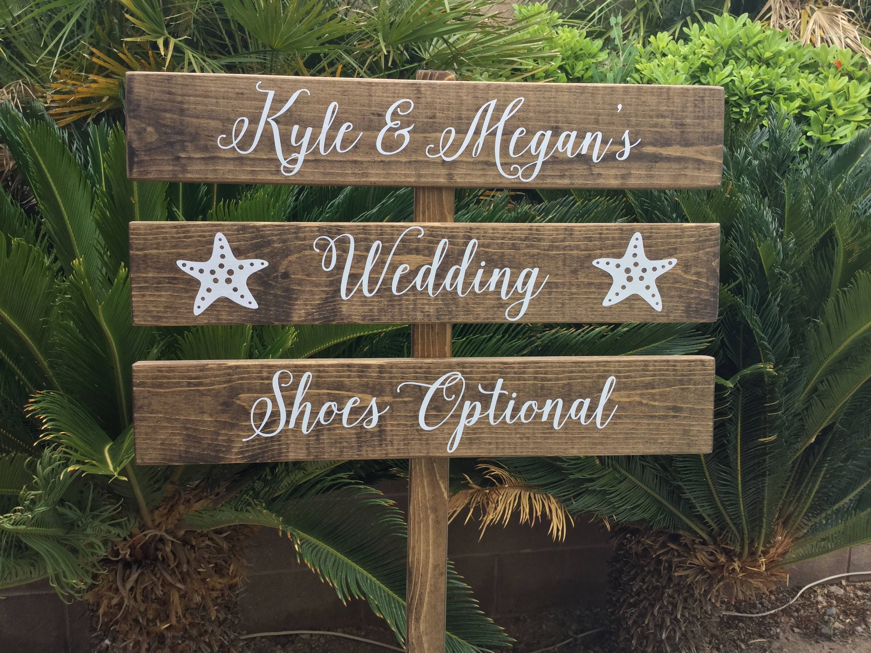 Shoes Optional Sign Beach Wedding Sign Destination Wedding - Etsy