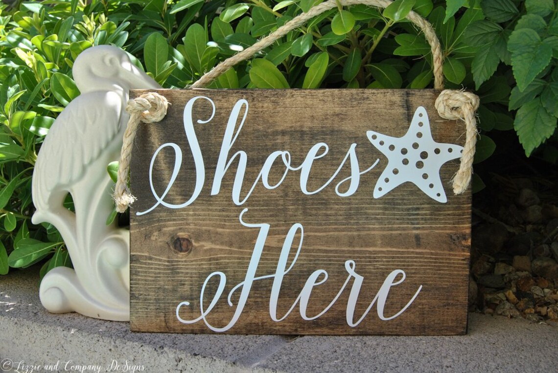 Shoes Here Sign Shoes Optional Sign Wedding Beach Sign - Etsy