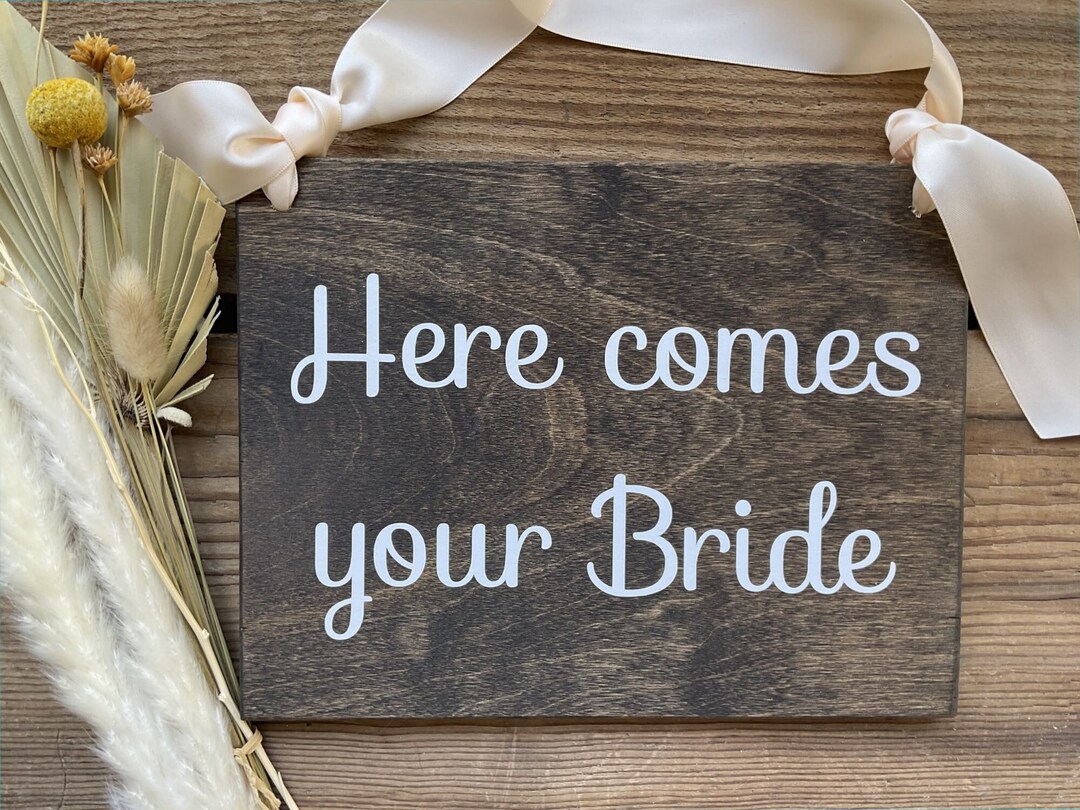 Here Comes Your Bride Sign, Ring Bearer Wedding Sign, Uncle Here Comes ...