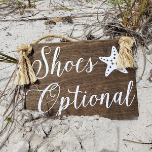 Shoes Here Sign, Shoes Optional Sign, Wedding Beach Sign, Beach Wedding ...