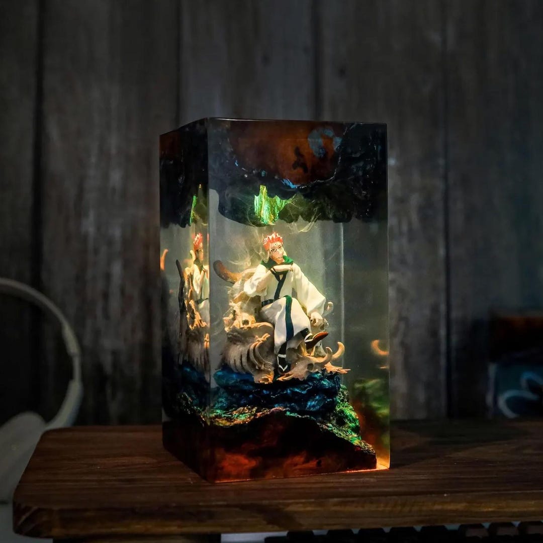 Ryome/n Suku.na Anime Epoxy Resin Wood Lamp Night Light Unique Her Him ...