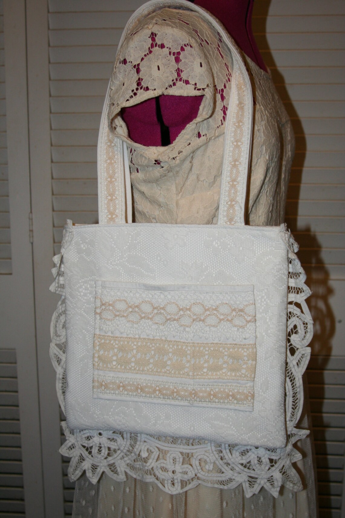 OOAK Handmade Victorian Batten-burg Lace Purse, Romantic Layers of ...