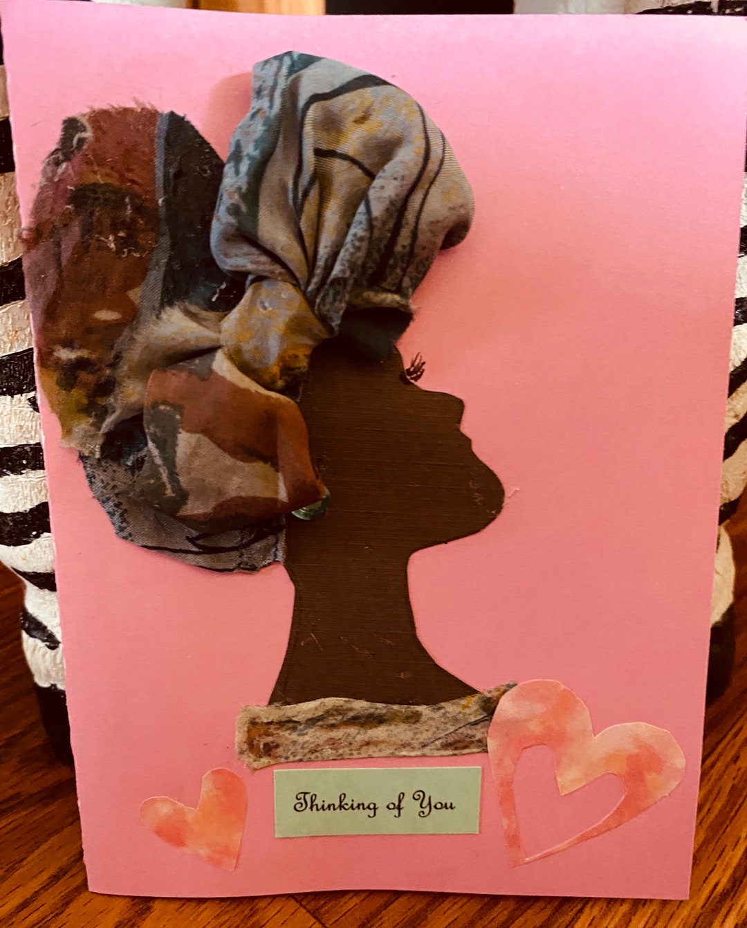 African Fabric Greeting Card, Handmade Embellished Card Unique - Etsy