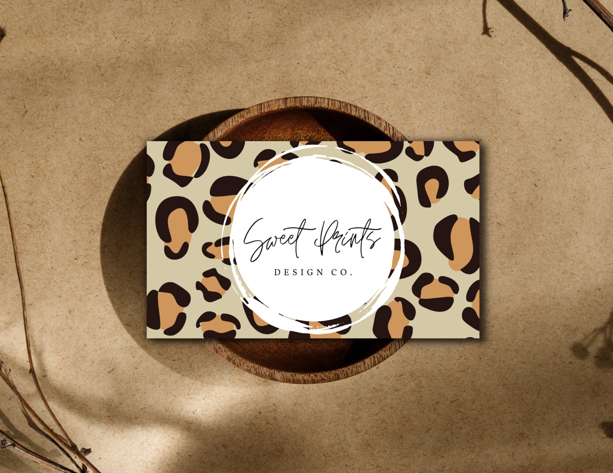 Leopard Print Business Card Template Animal Print Business - Etsy