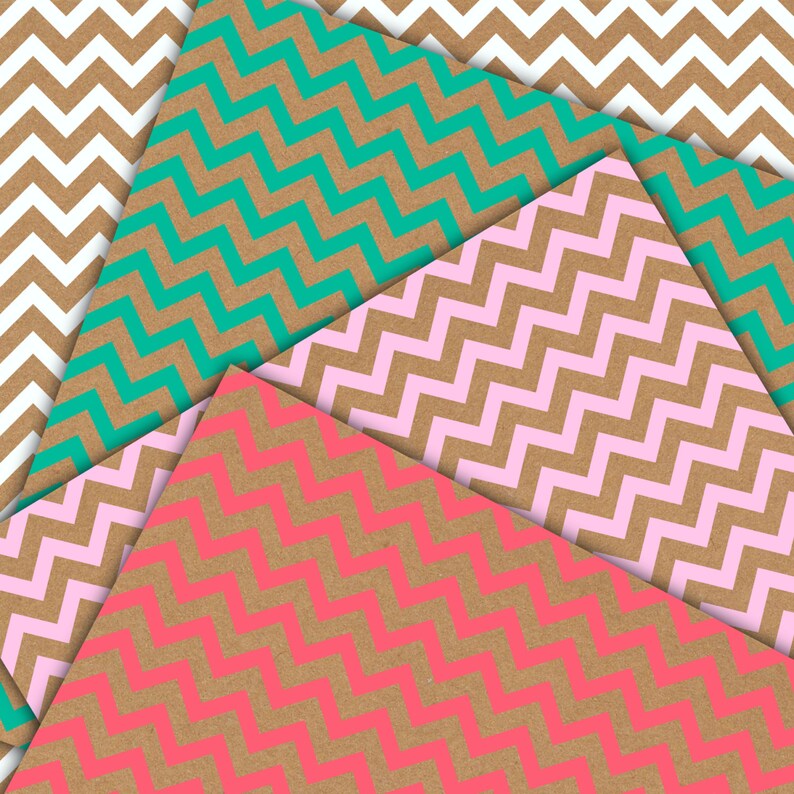 Kraftpapier Papier Chevrons Digital Regenbogen Digital - Etsy.de