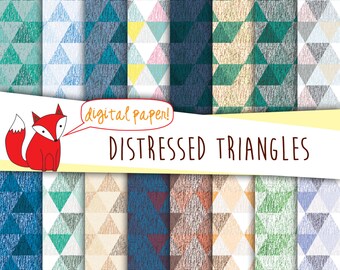 Triangle Digital Paper Geometric Triangle Prints | Etsy