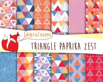 Triangle Digital Paper Geometric Triangle Prints | Etsy