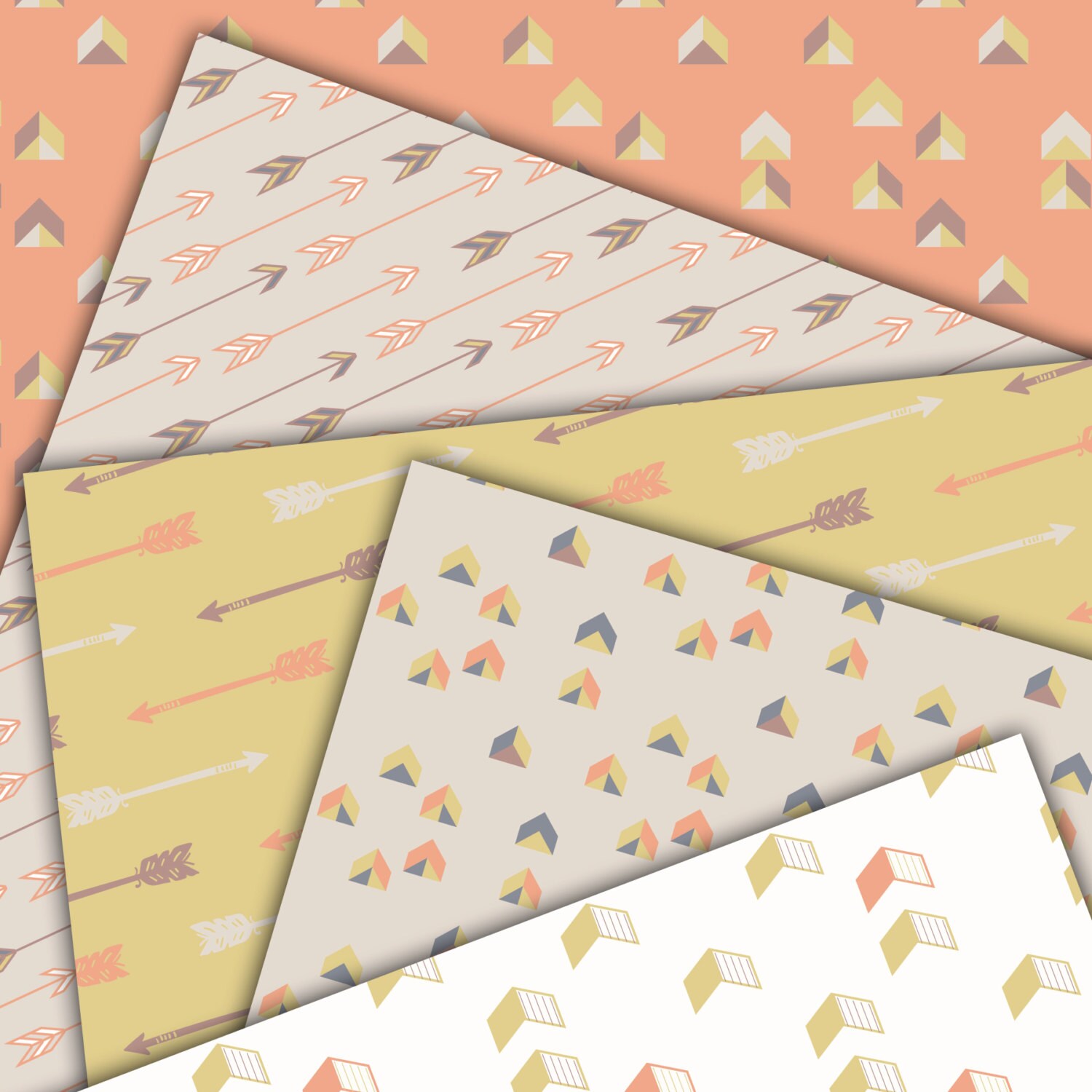 Arrows Digital Paper Scrapbooking Printable Geometric - Etsy