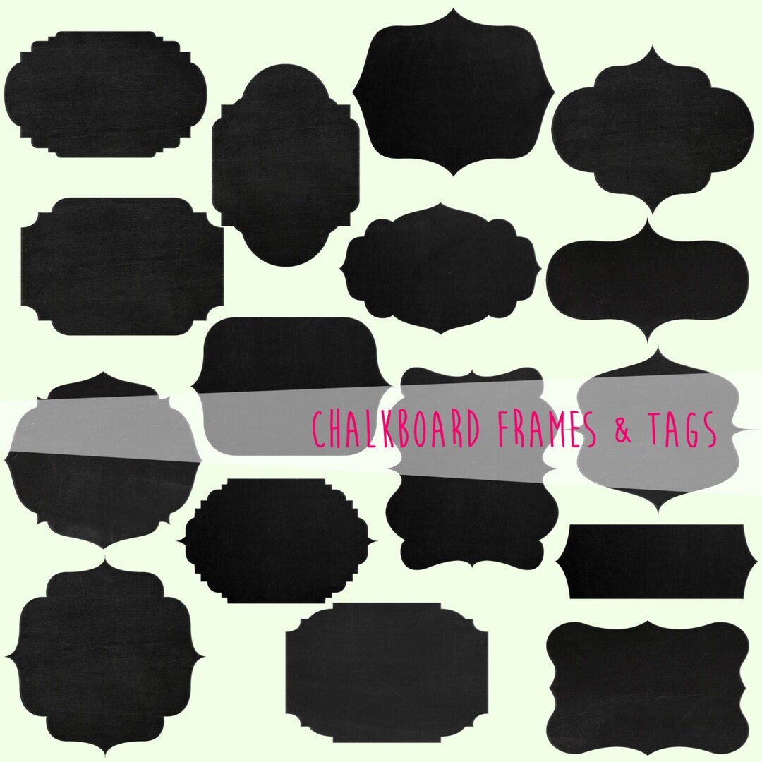 Chalkboard Digital Frames ~ 16 Printable Scrapbooking Frames ...