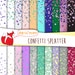 Confetti Digital Paper Pack~ Splatter Printable Digital Papers~ Instant ...