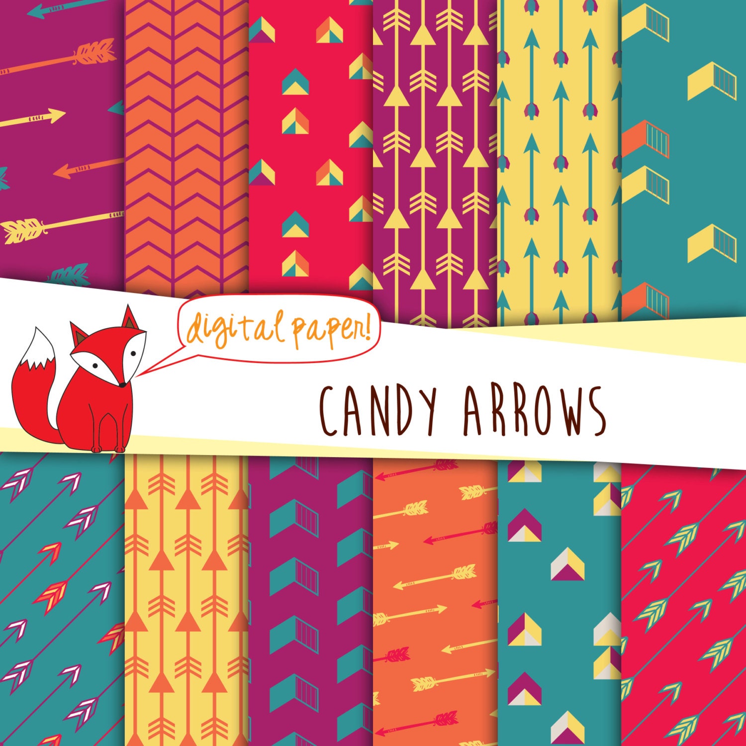 Arrows Digital Paper Printable Geometric Designs - Etsy