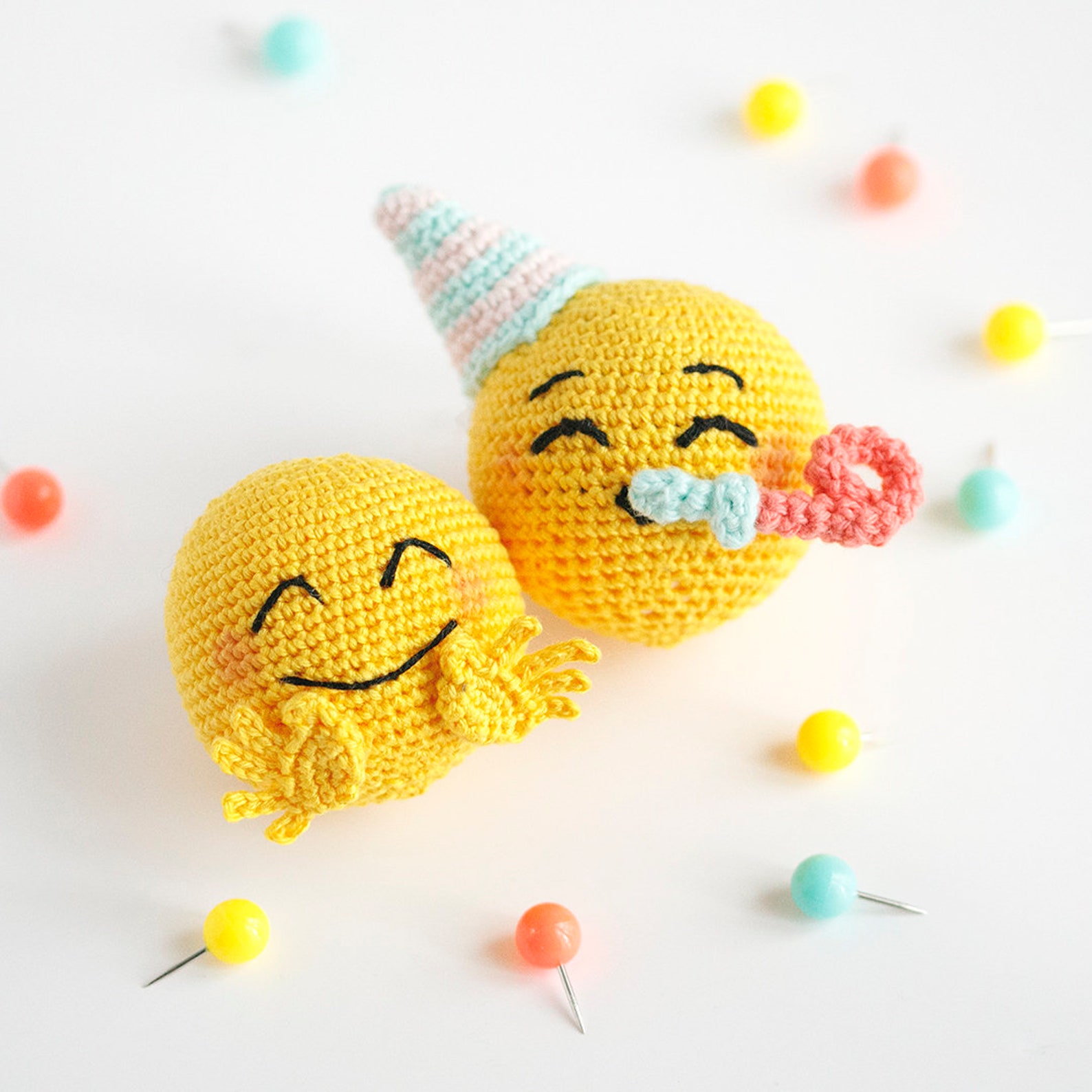Crochet Emoji Amigurumi Pattern Set of 5 Cute Emoji Tutorial - Etsy