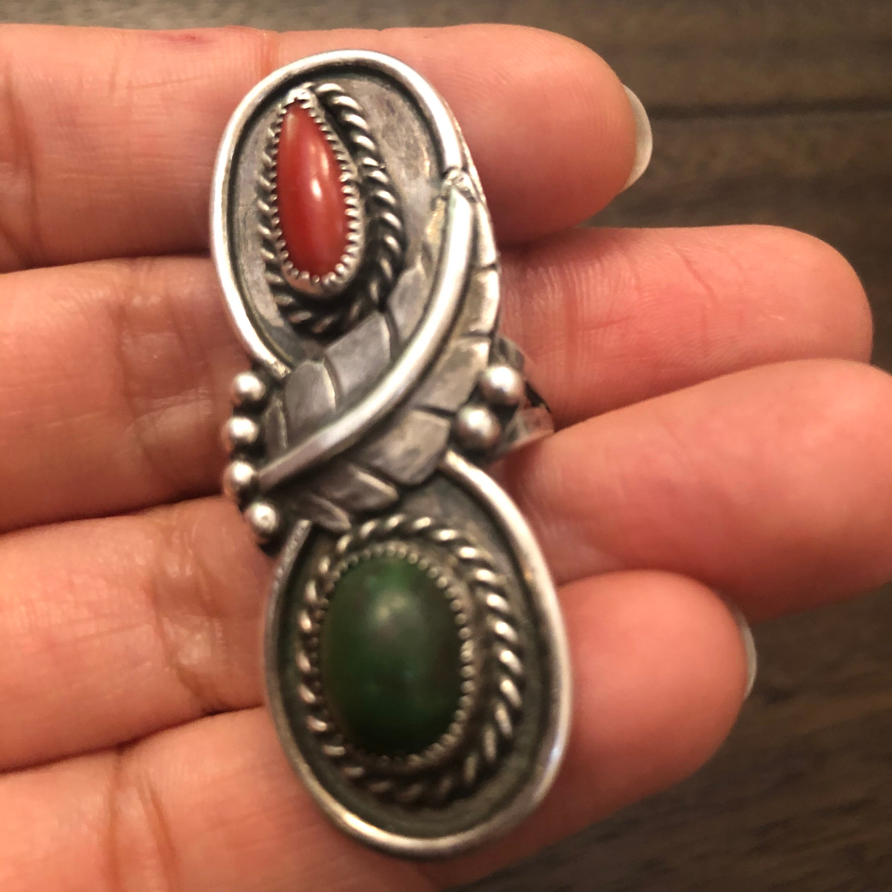 Size 6 1/2 Huge Native American Vintage Sterling Silver | Etsy