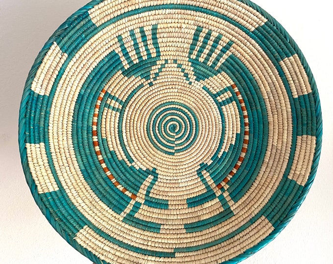 13 Shallow Woven Basket Southwestern Style Decor Boho - Etsy