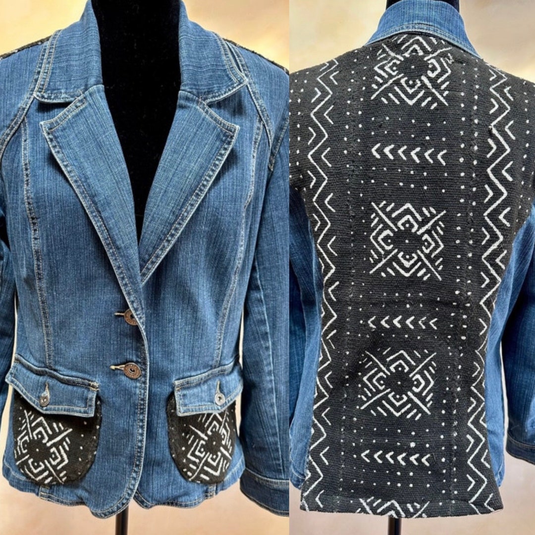 Embellished Denim Jacket, Embroidered Jean Jacket, Boho Jean Jacket ...