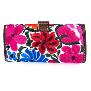 Guatemalan Leather Trifold Wallet, Embroidered Mayan Design Wallet With ...