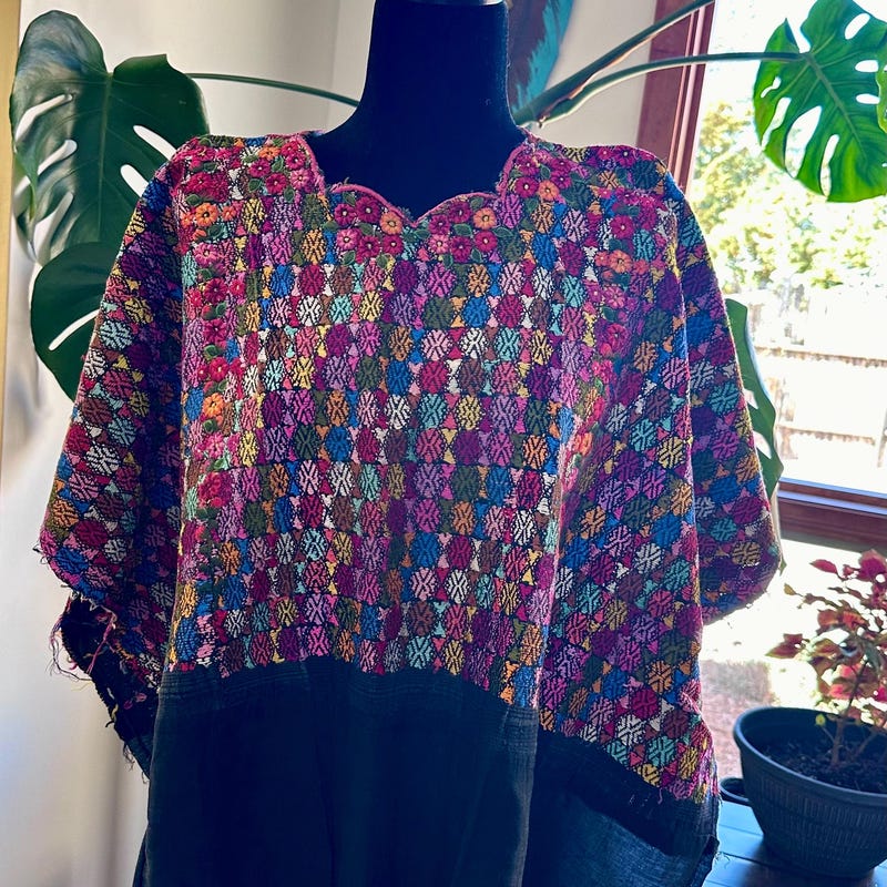 Huipil Poncho - Etsy