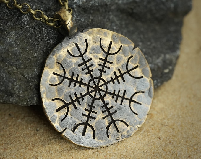 Viking Protection Pendant Aegishjalmur Helm of Awe Necklace Norse ...