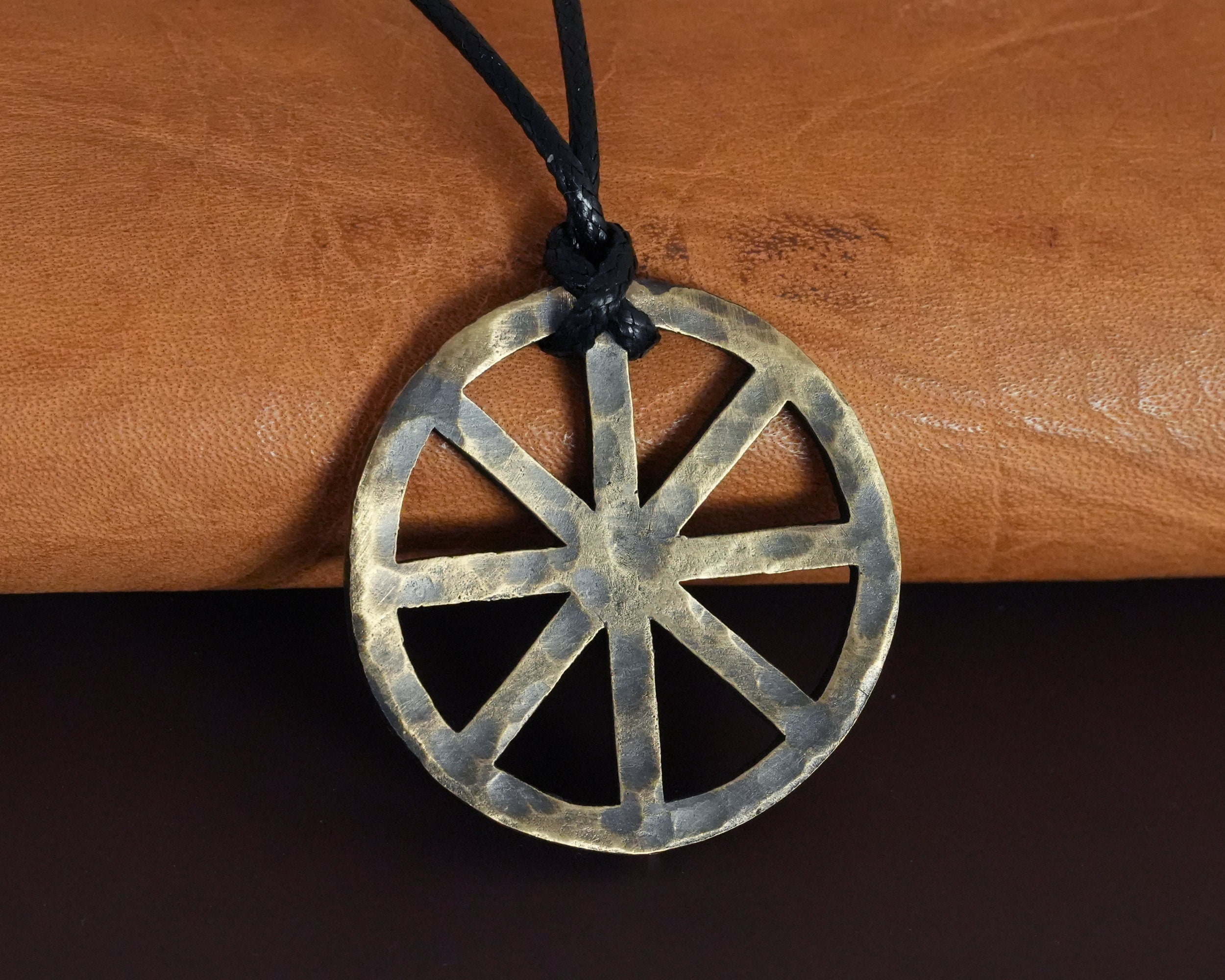 Hand Hammered Ichthys Ichthus Wheel Sun Cross Wheel of Life, Eight ...