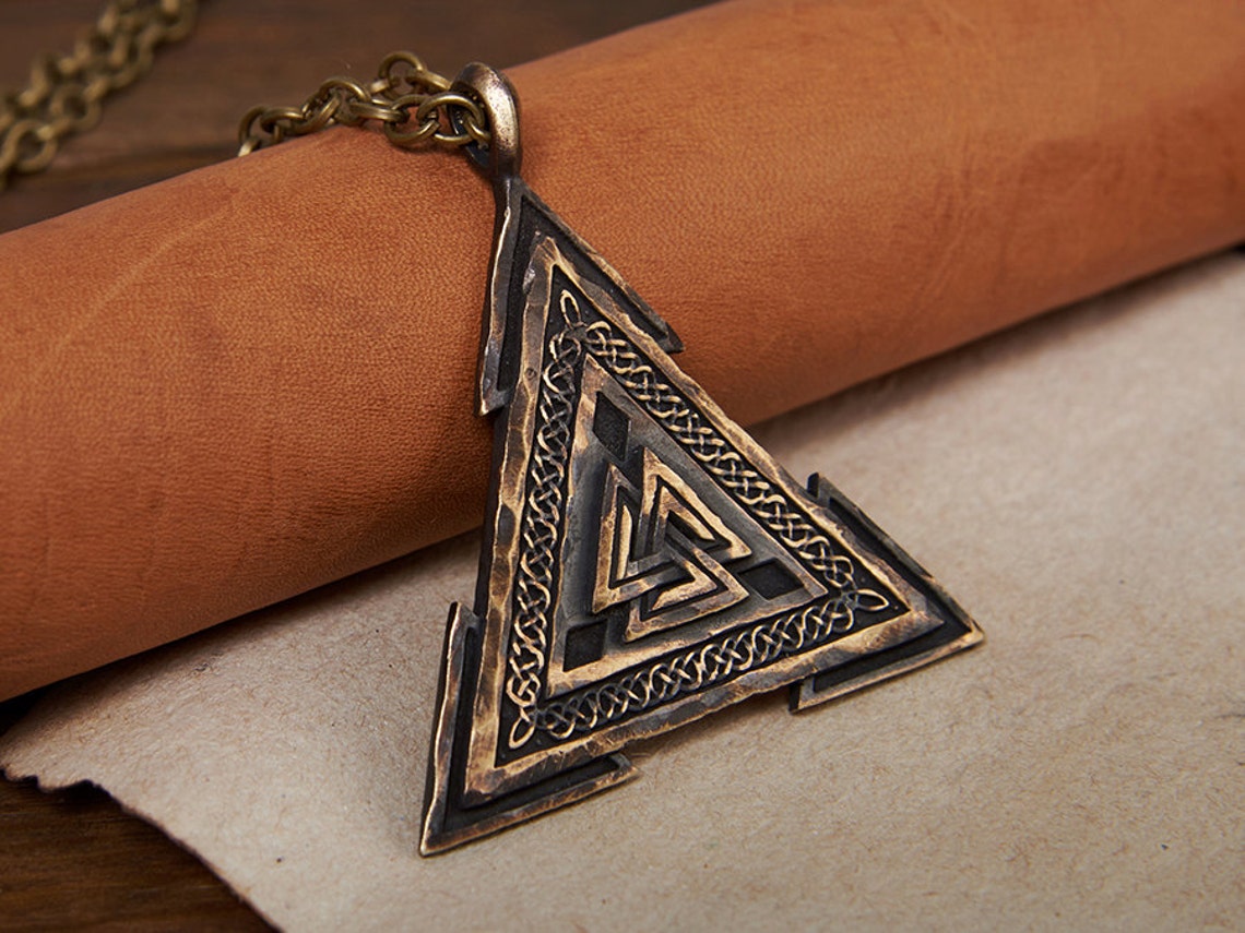 Large Viking Valknut Warrior Pendant Norse Jewelry Necklace - Etsy