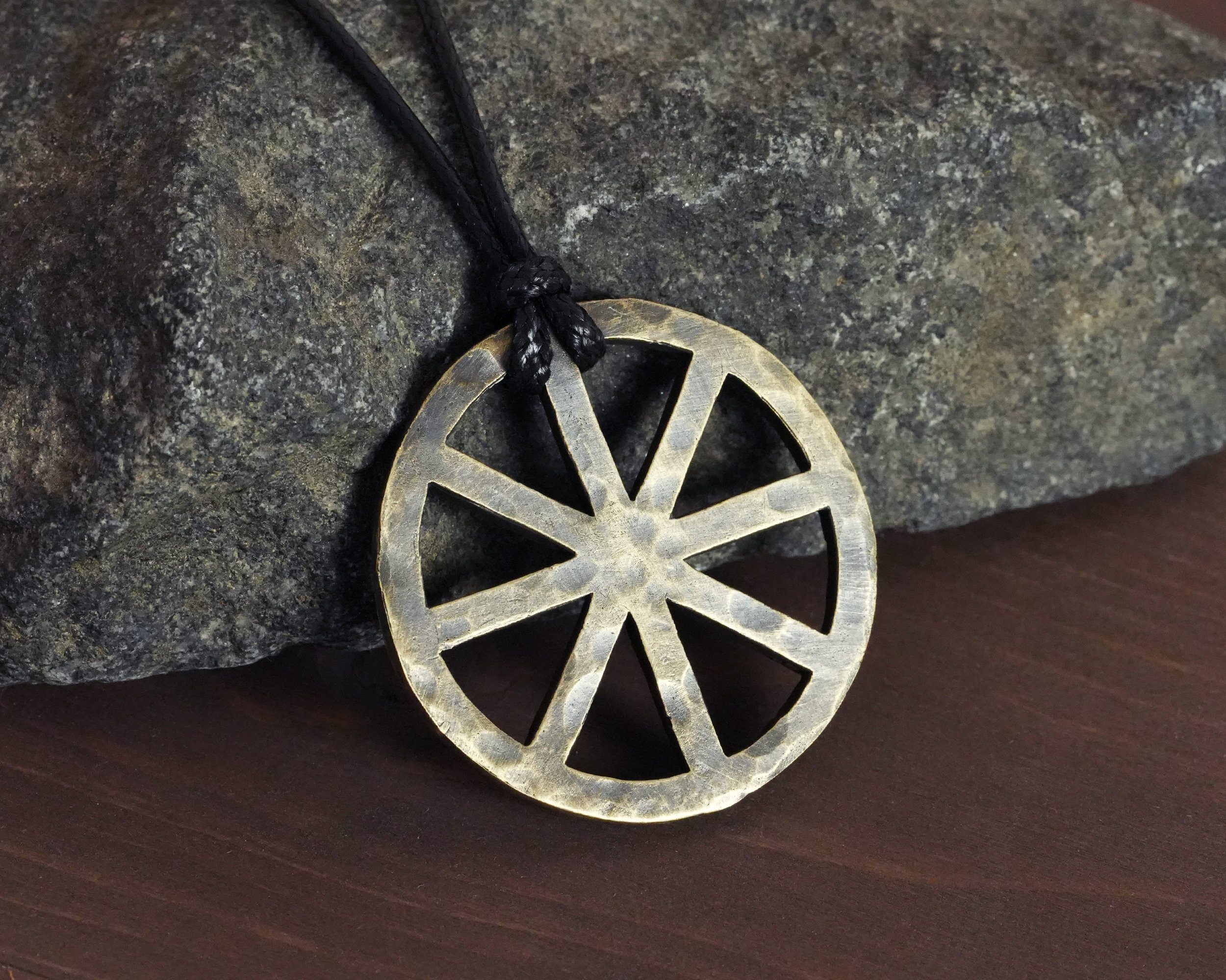 Hand Hammered Ichthys Ichthus Wheel Sun Cross Wheel of Life, Eight ...