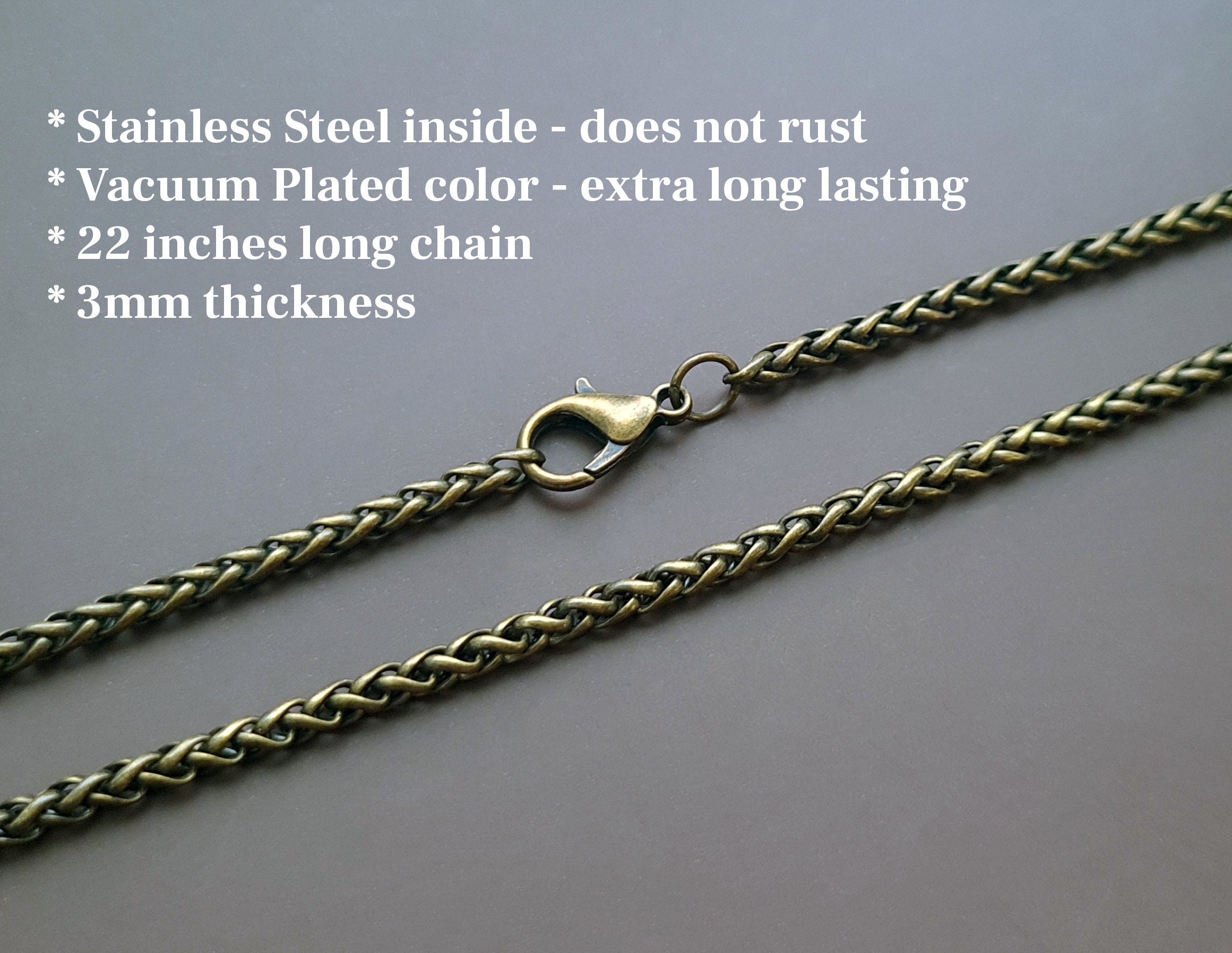 925 Sterling Silver Wheat Chain With Soldered Fittings 22 Inches 3mm ...