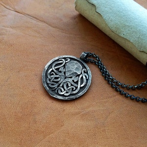 925 Sterling Silver Cthulhu Necklace Pendant Amulet With Chain - Etsy