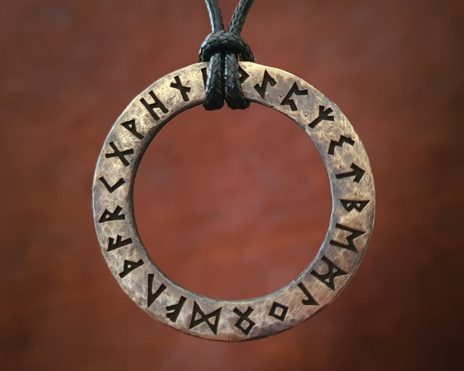 Viking Rune Ring Necklace Runes Circle Futhark Norse | Etsy