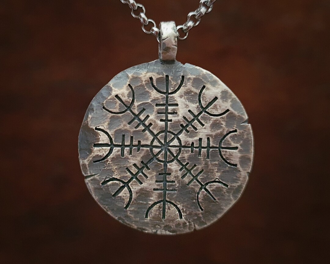 925 Sterling Silver Viking Protection Amulet Aegishjalmur - Etsy