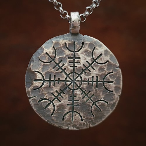 Viking Protection Pendant Aegishjalmur Necklace Norse Jewelry - Etsy