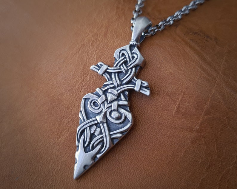 Brass / 925 Sterling Silver Viking Odin Gungnir Spear Pendant - Etsy
