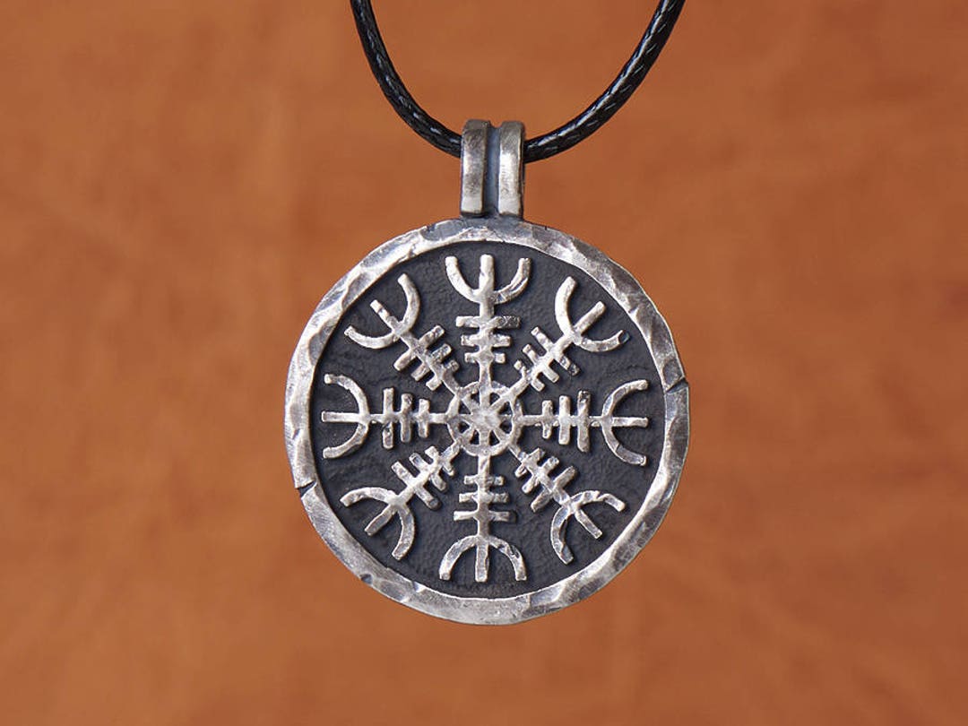 925 Sterling Silver Viking Protection Amulet Aegishjalmur - Etsy