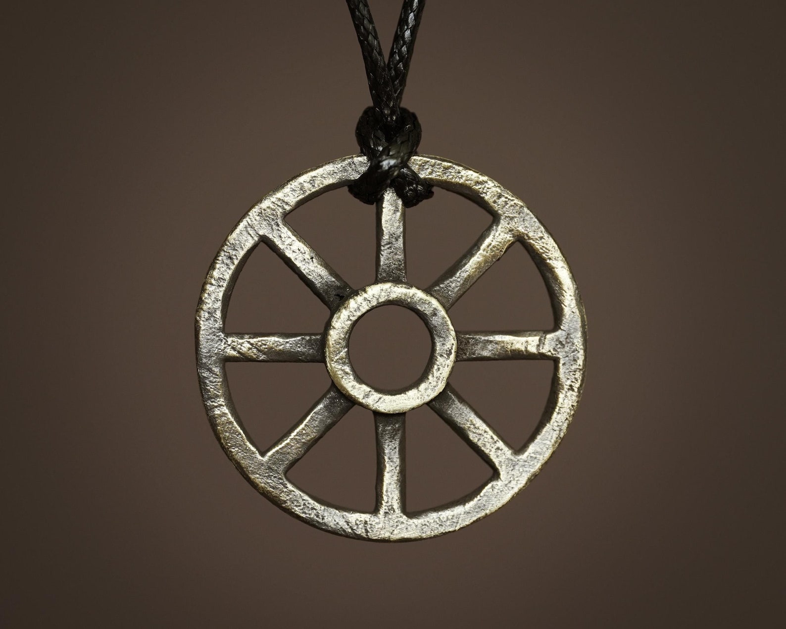 Handmade Taranis Wheel Pendant – Celtic Sun Cross Necklace in Sterling ...