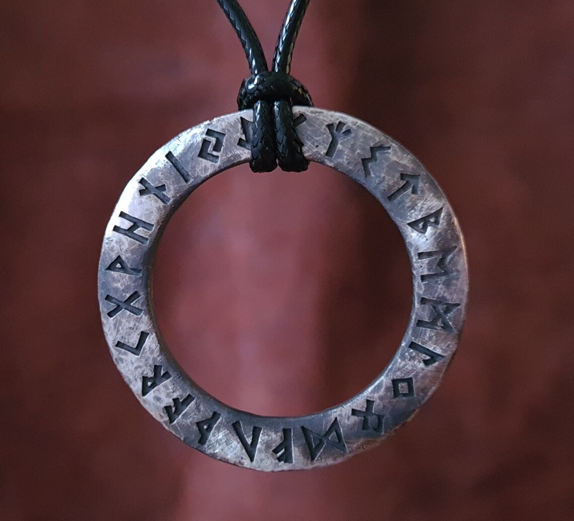 Viking Rune Ring Necklace Runes Circle Futhark Norse - Etsy