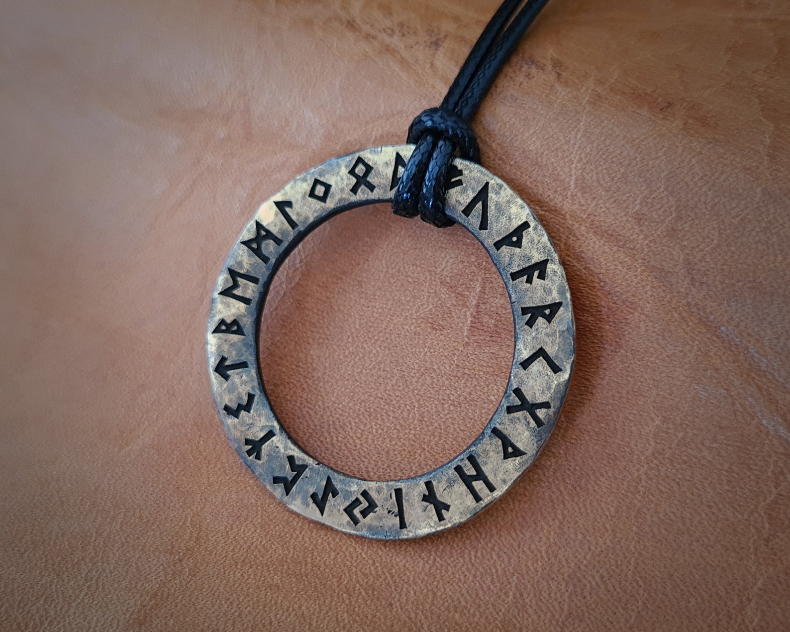 Viking Rune Ring Necklace Runes Circle Futhark Norse | Etsy