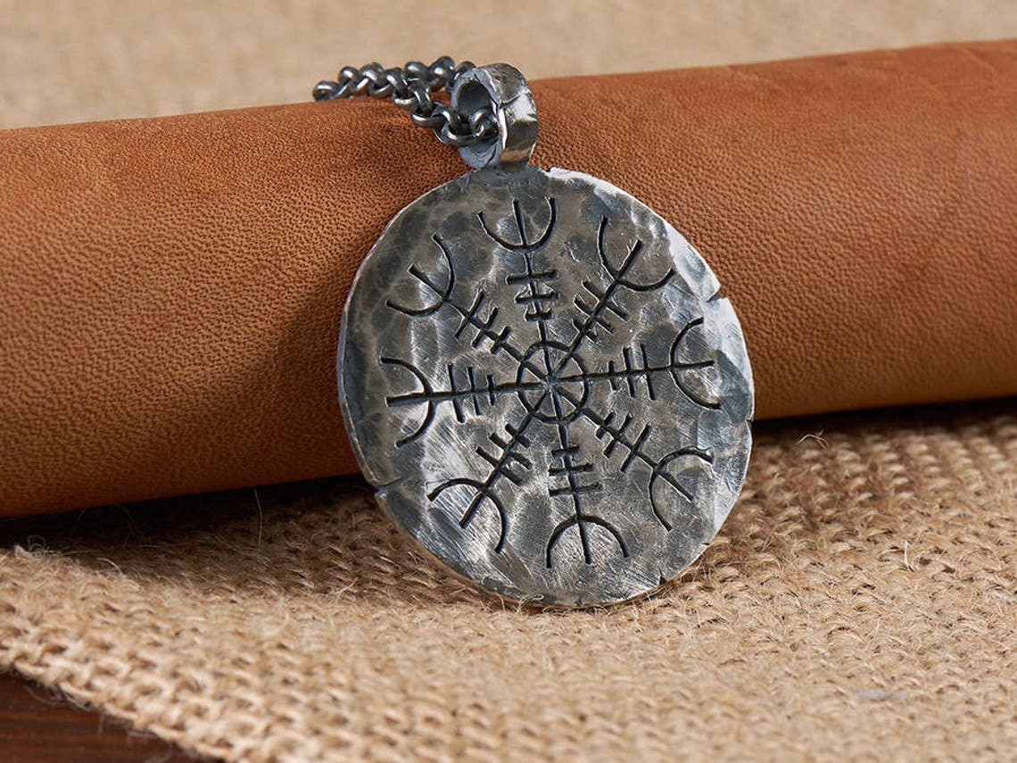 925 Sterling Silver Viking Protection Amulet Aegishjalmur | Etsy