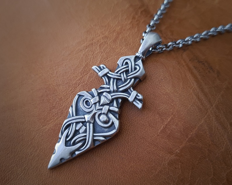 Brass / 925 Sterling Silver Viking Odin Gungnir Spear Pendant - Etsy