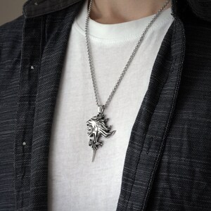 Final Fantasy VIII Large Squall Leonhart Griever Necklace Sterling ...