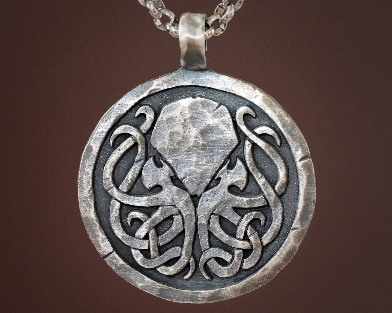 925 Sterling Silver Cthulhu Necklace Pendant Amulet With Chain - Etsy