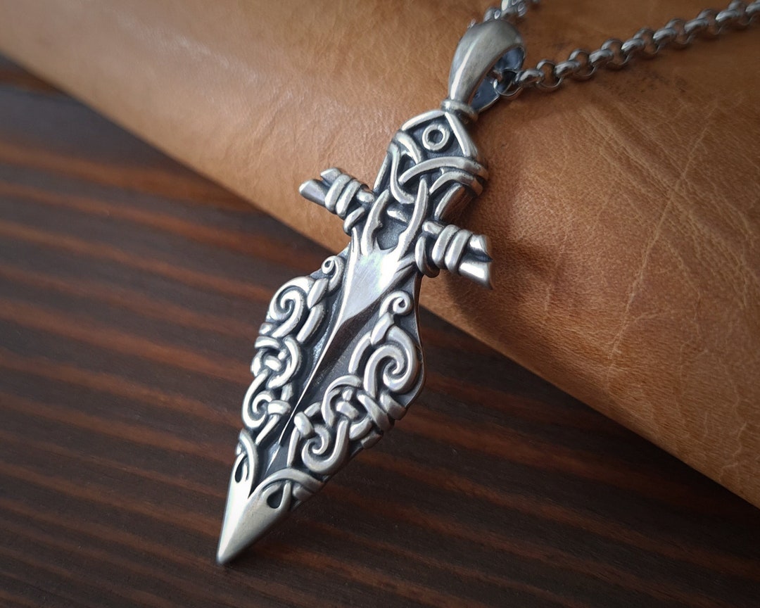 Sterling Silver Viking Odin Spear Pendant: Gungnir Necklace - Etsy