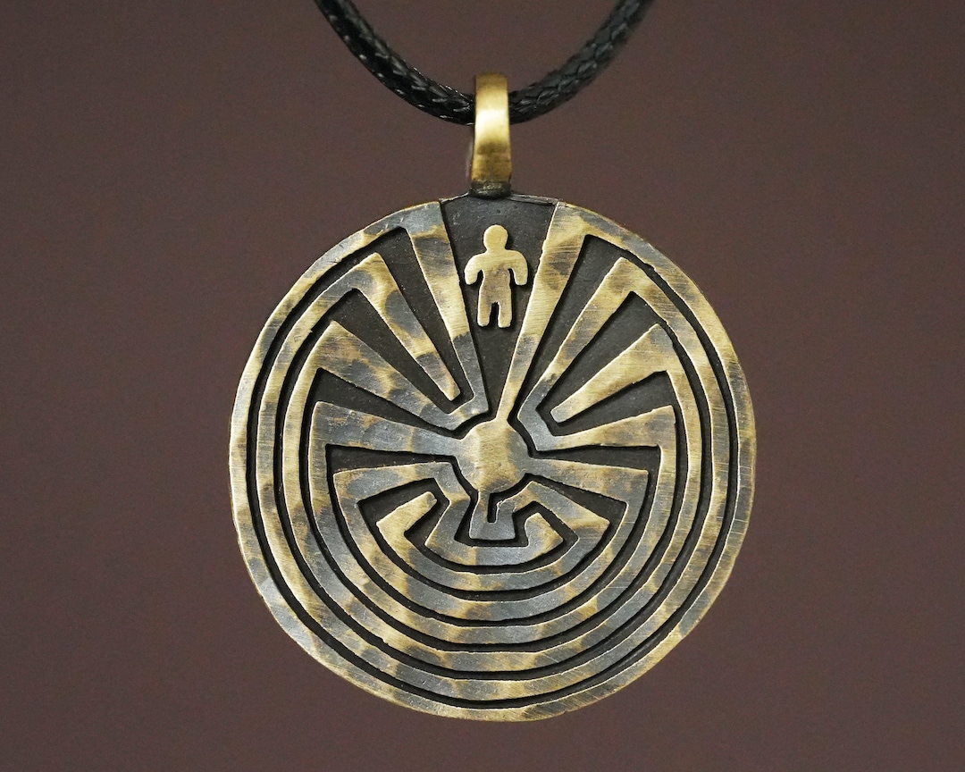 Labyrinth Necklace Pendant Amulet Maze Jewelry - Etsy