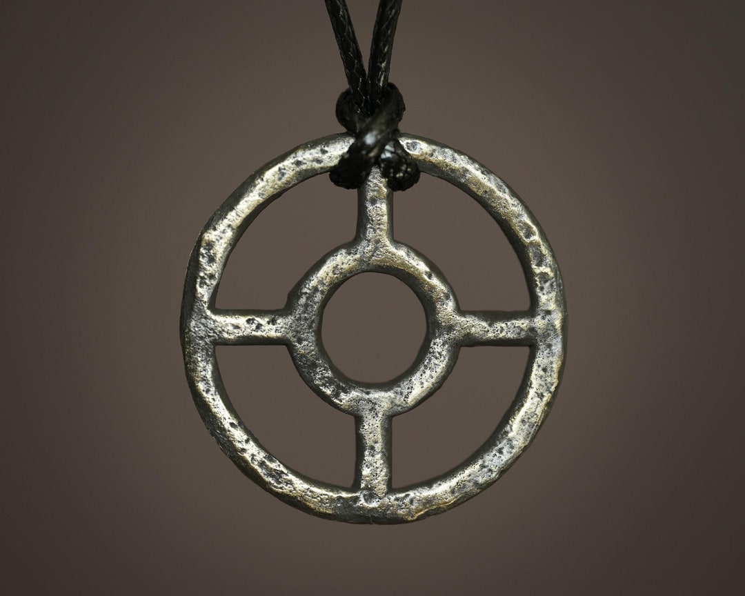 Handmade Sterling Silver Taranis Wheel Pendant: Celtic Viking Necklace ...