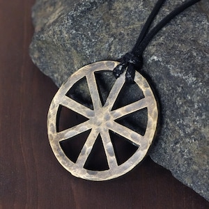 Hand Hammered Ichthys Ichthus Wheel Sun Cross Wheel of Life, Eight ...
