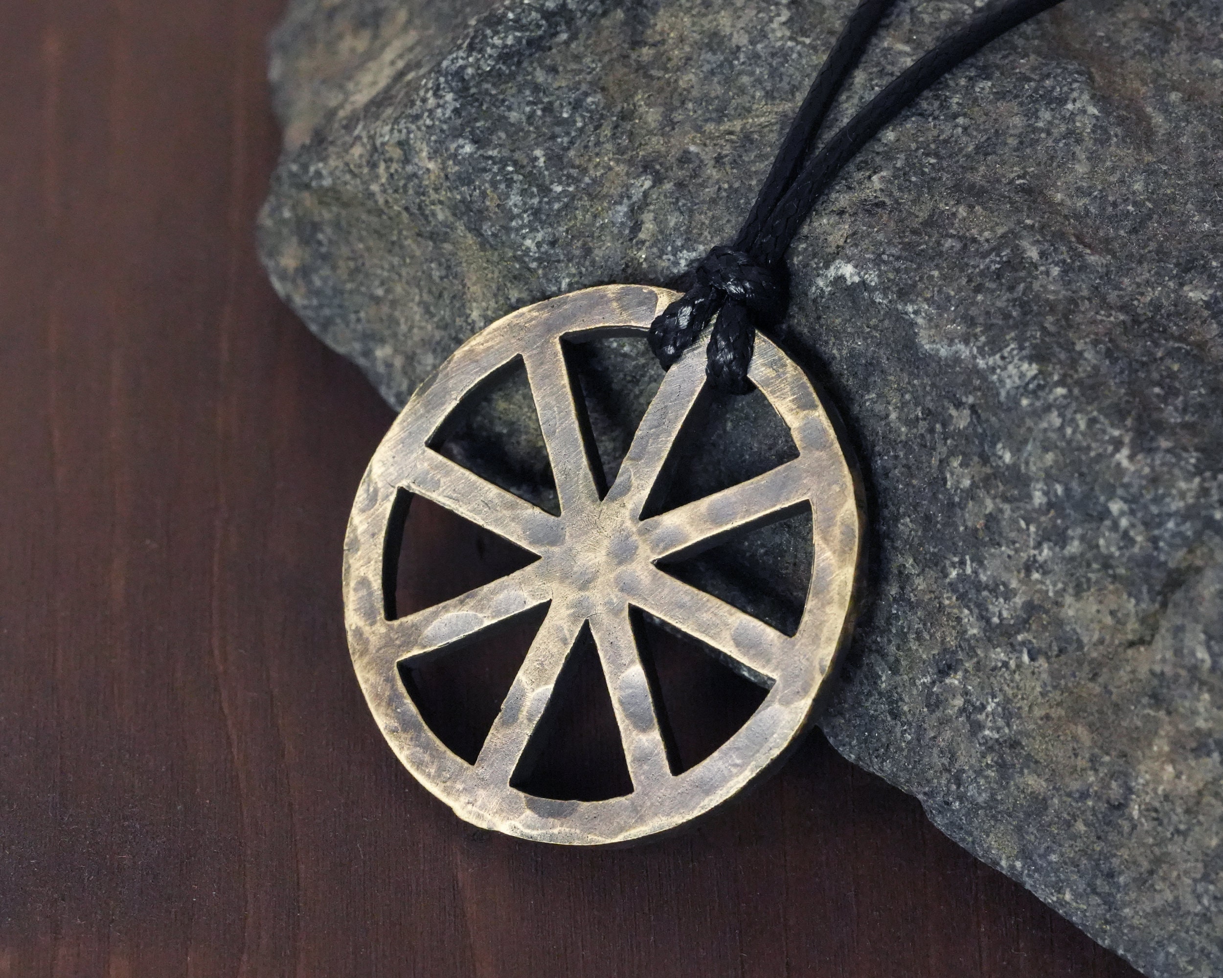 Hand Hammered Ichthys Ichthus Wheel Sun Cross Wheel of Life, Eight ...
