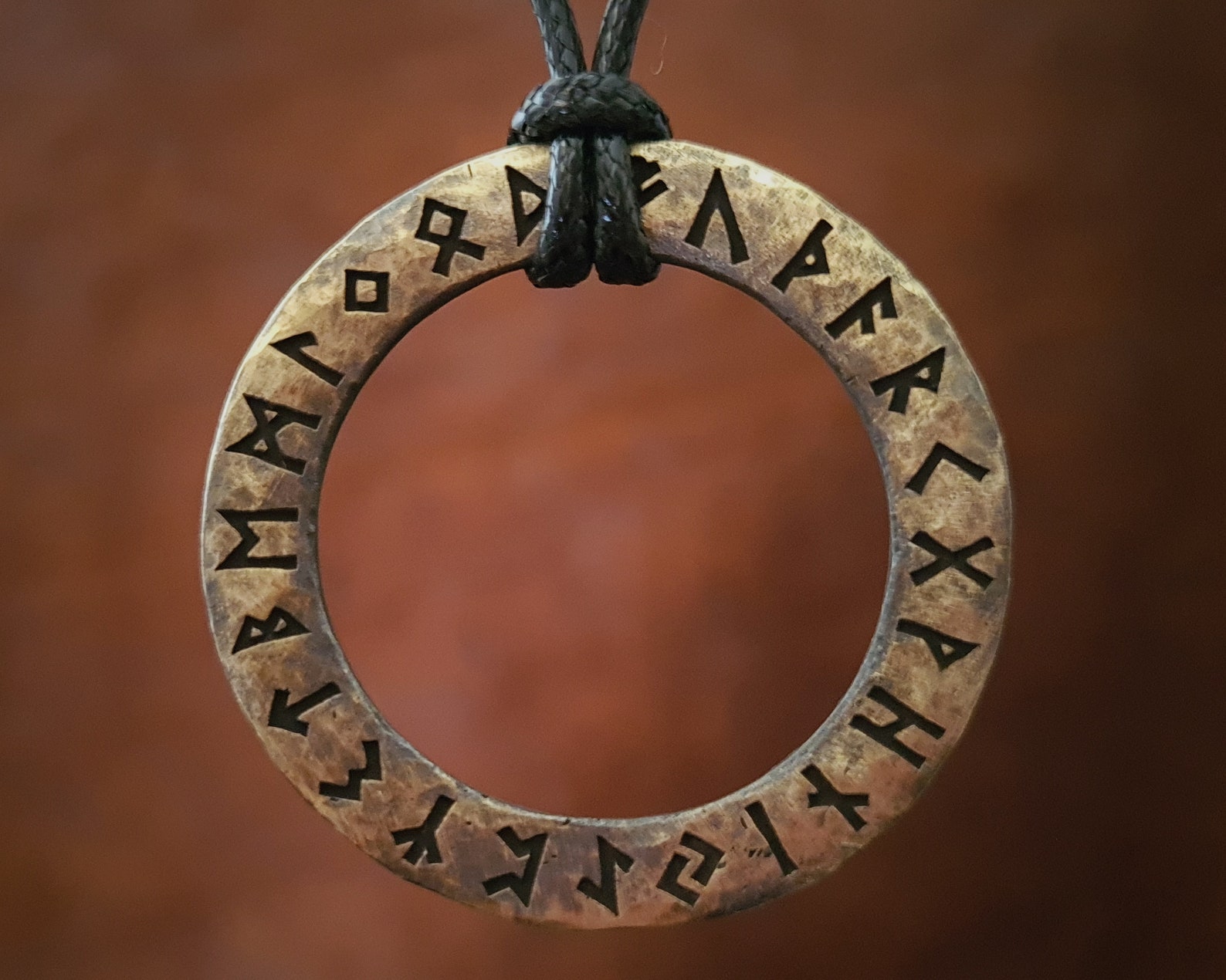 Viking Rune Ring Necklace Runes Circle Futhark Norse | Etsy