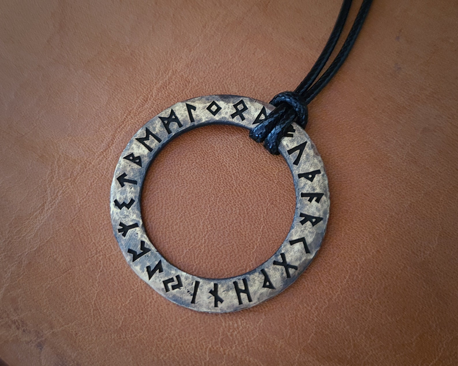 Viking Rune Ring Necklace Runes Circle Futhark Norse | Etsy